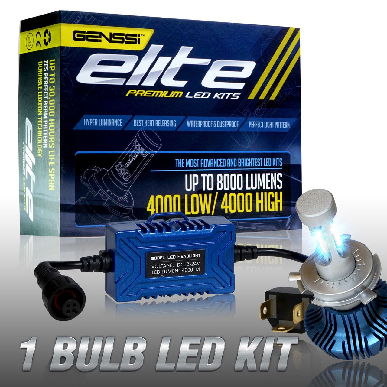 G7 Elite LED Motorcycle Headlight Conversion Kit 6000K H4 9003 Bulb ...