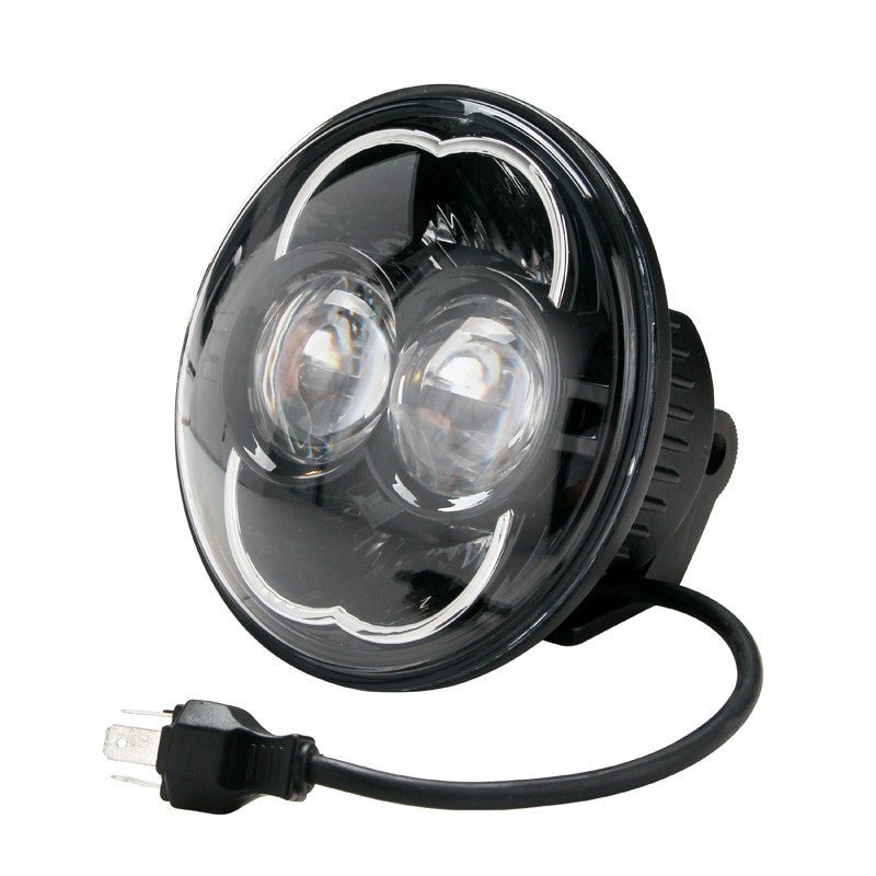 5.75 (5 3/4) Inch LED Black Projector Motorcycle Headlight Round DOT ...