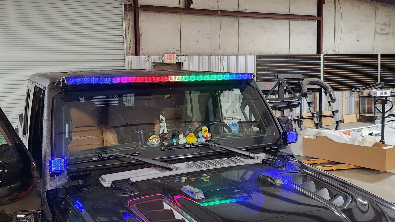 RGB Flow Series LED Light Bar Kit with Cube Lights for Jeep Wrangler J ...
