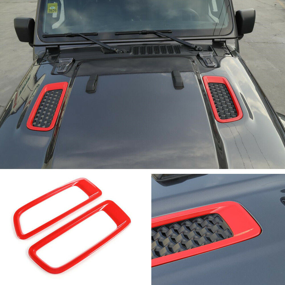 Hood Vents Panel Cover Trims for Jeep Wrangler JL 2018-2023 Red – GENSSI